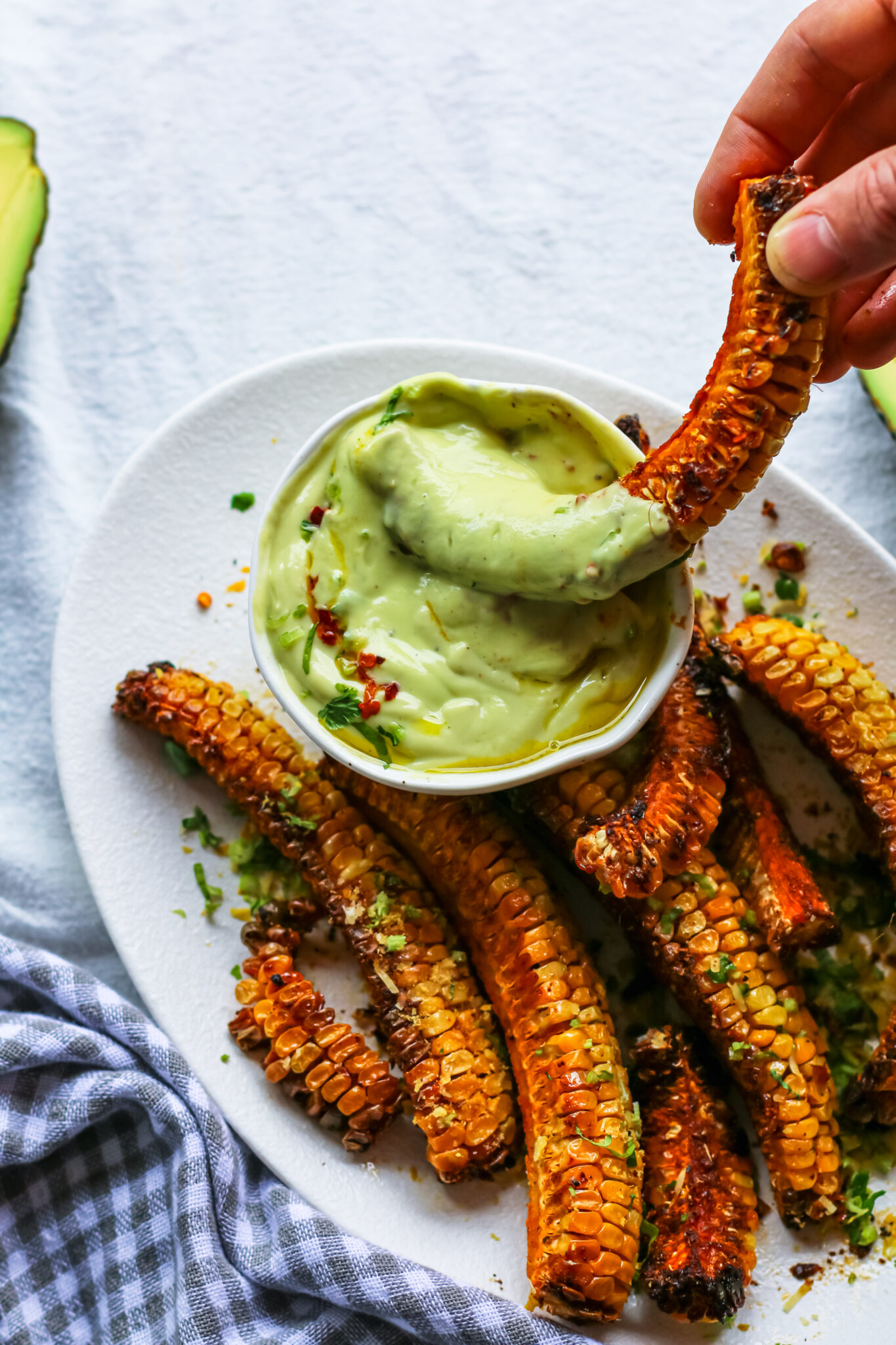 Spiced Corn Ribs w Avocado Mayo - The Avo Tree