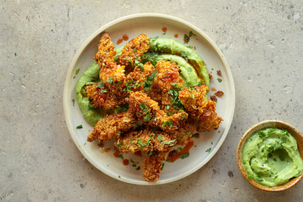 Spicy Baked Crunchy Corn Chip Chicken - The Avo Tree